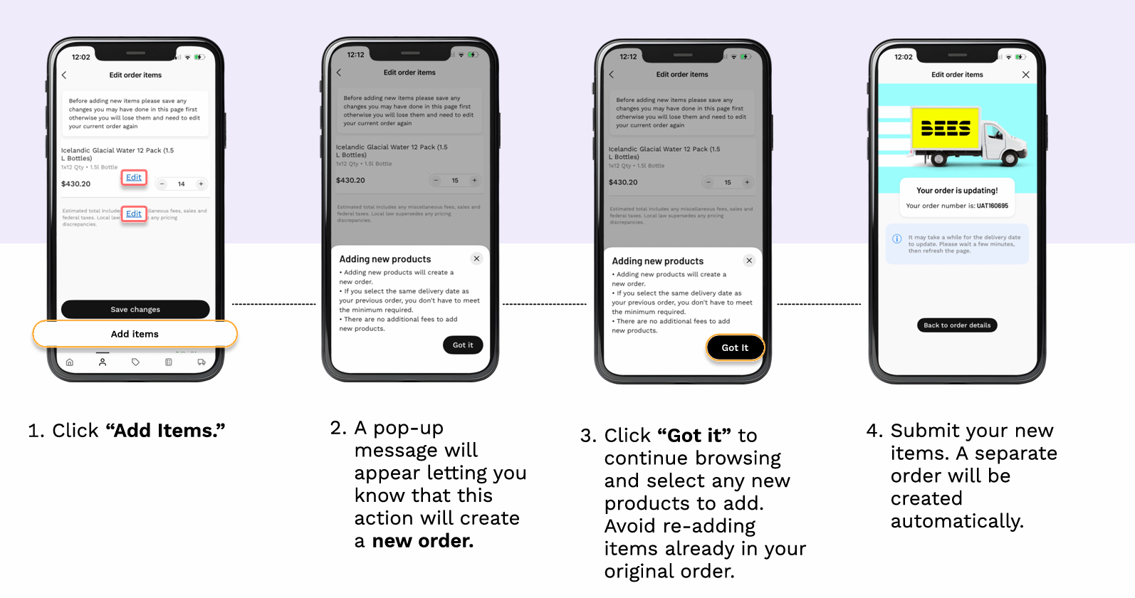 How to edit an order in BEES – BEES Help Center